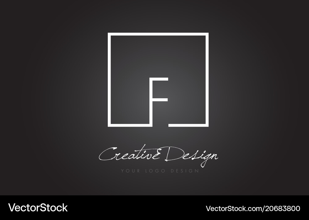 F square frame letter logo design with black and Vector Image