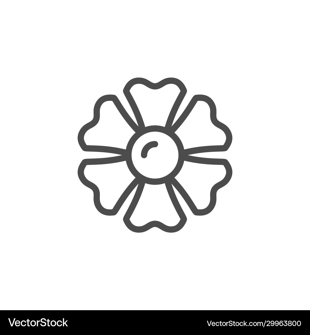 Flower head line outline icon Royalty Free Vector Image