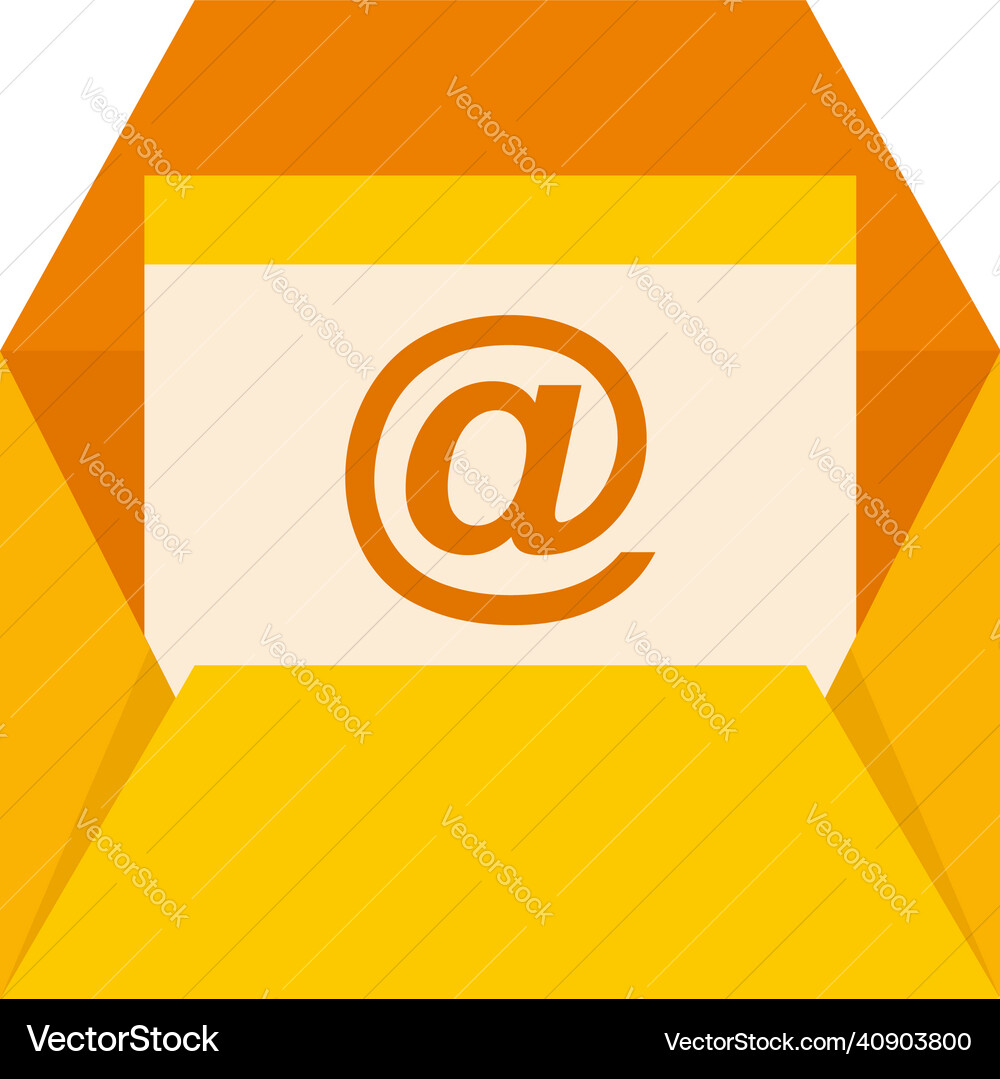 Marketing info mail icon flat isolated Royalty Free Vector