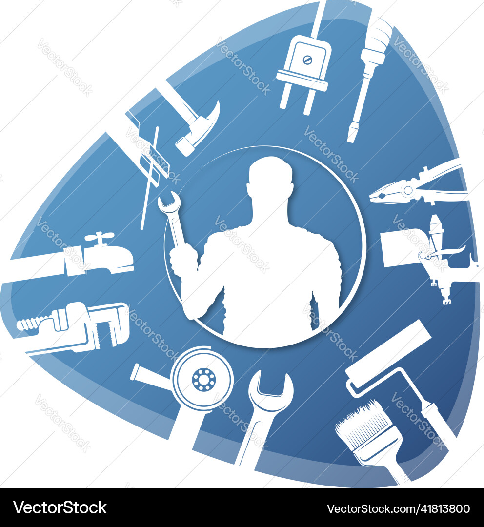 Master repair and service symbol with tool Vector Image
