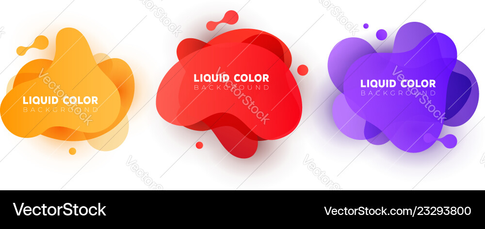 Set of graphic liquid color elements Royalty Free Vector