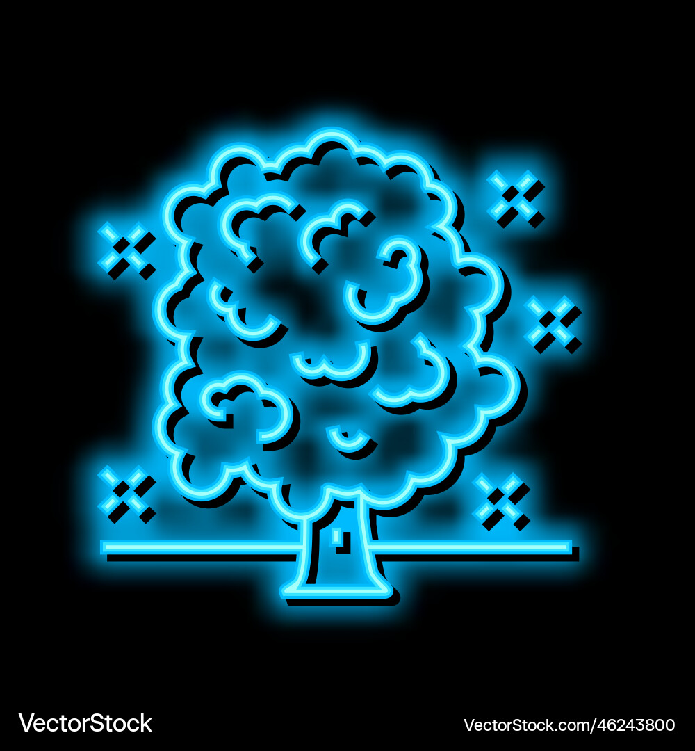 Tree care services neon glow icon Royalty Free Vector Image