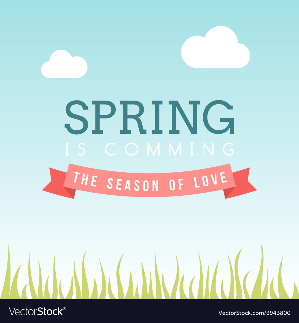 With template text hello spring creative de Vector Image