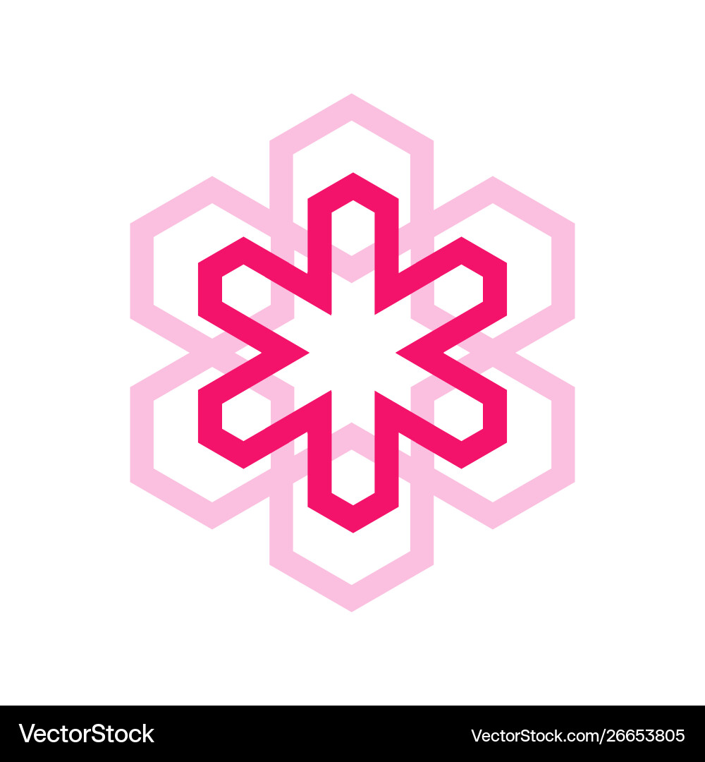 Abstract round emblem flower logo design in a Vector Image