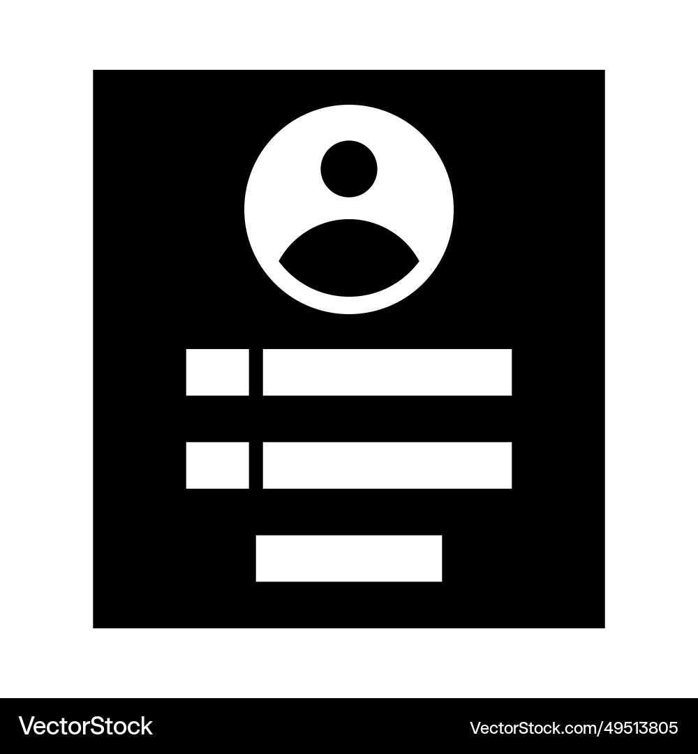 Account login glyph icon for personal Royalty Free Vector