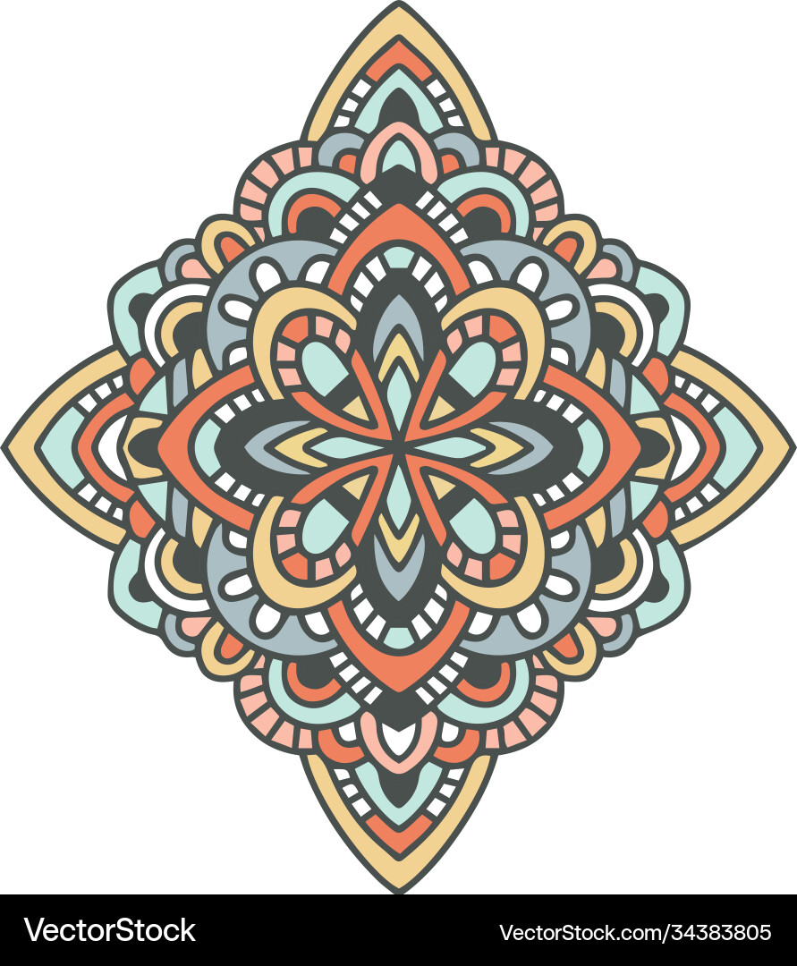 American mandala aztec icon hand drawn Royalty Free Vector