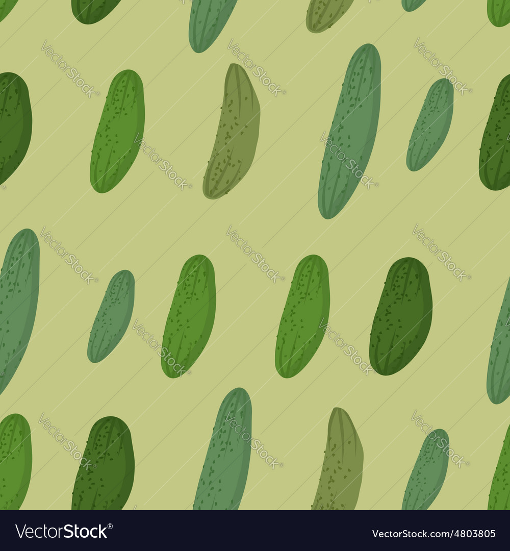Background of green cucumber seamless pattern Vector Image