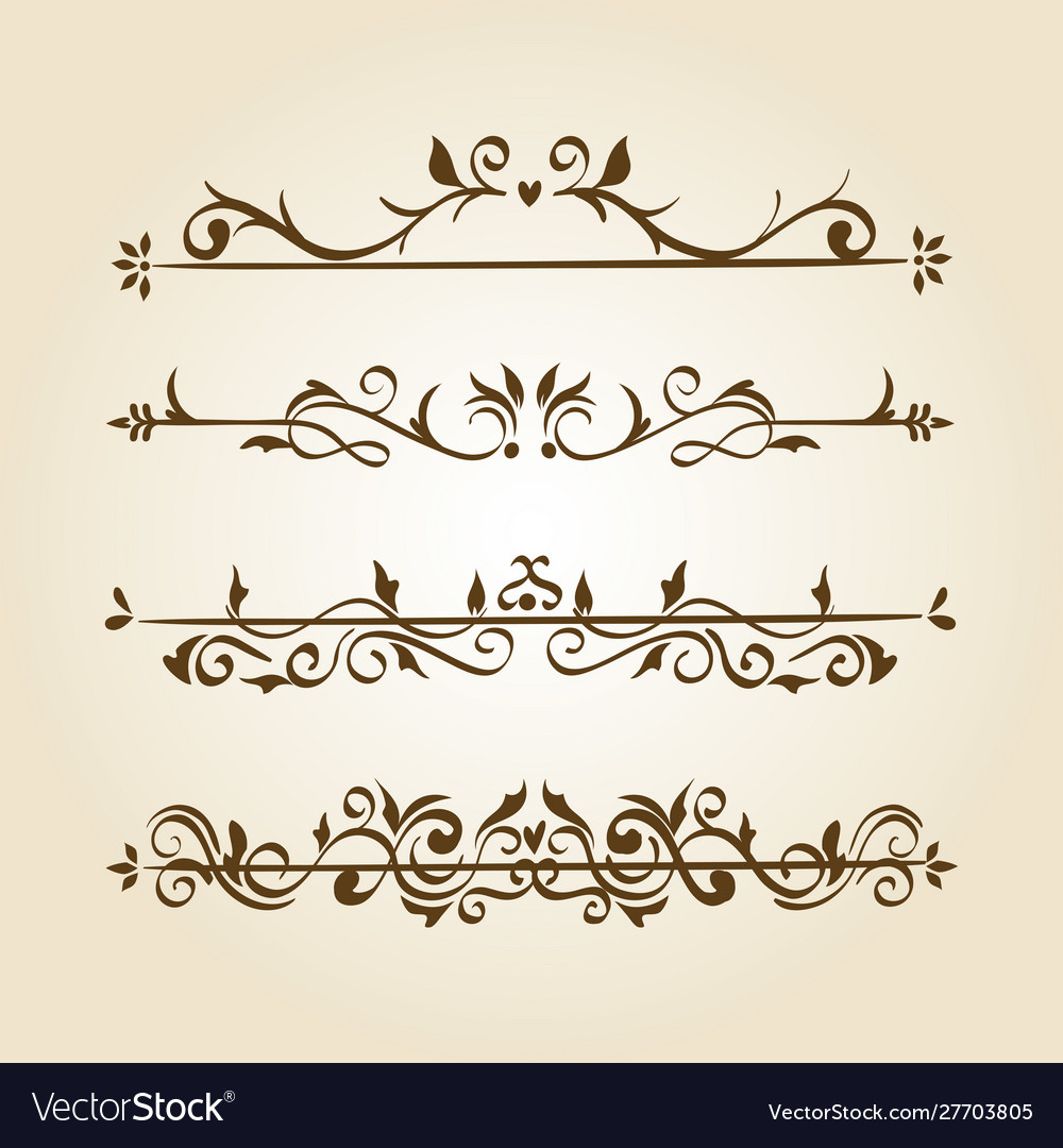 Bundle elegant ornamental borders frames Vector Image