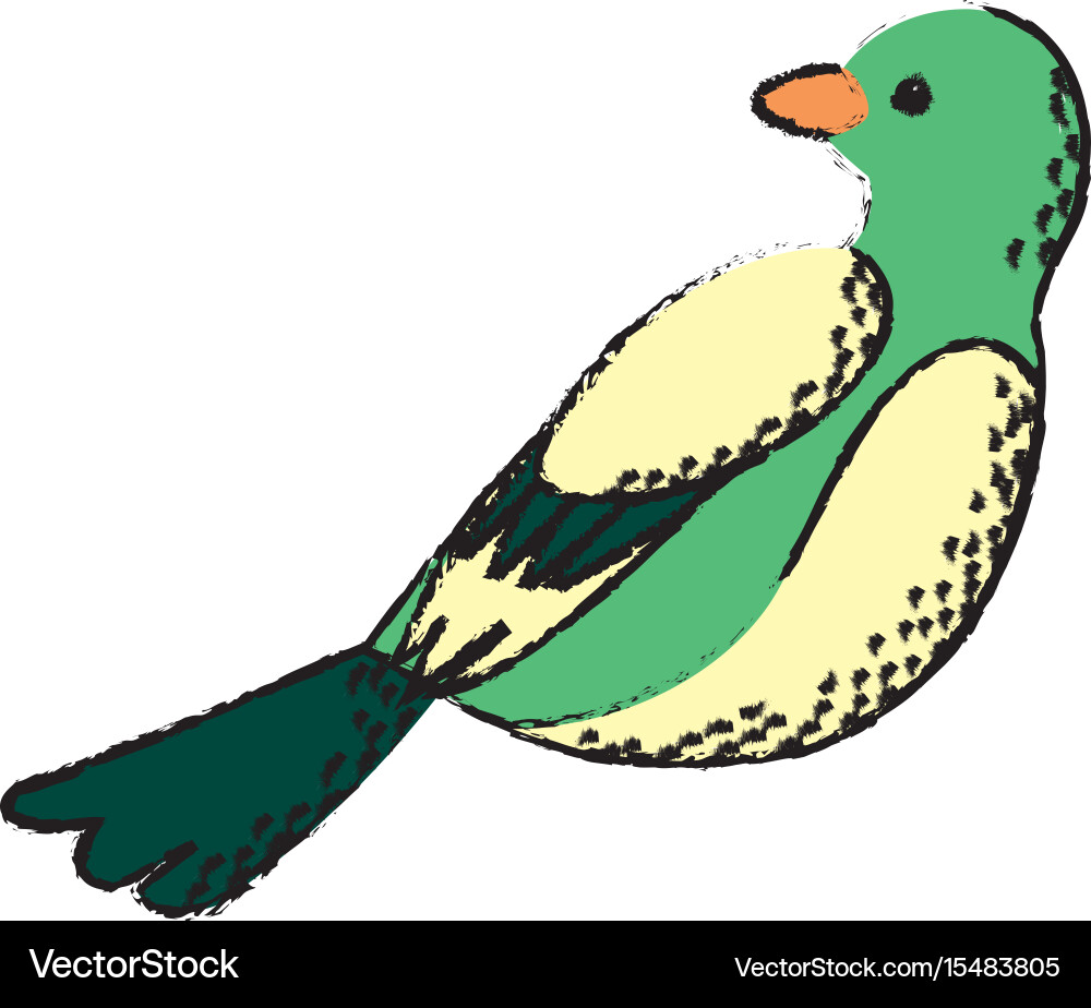 Cute bird exotic beak feather adorable icon Vector Image