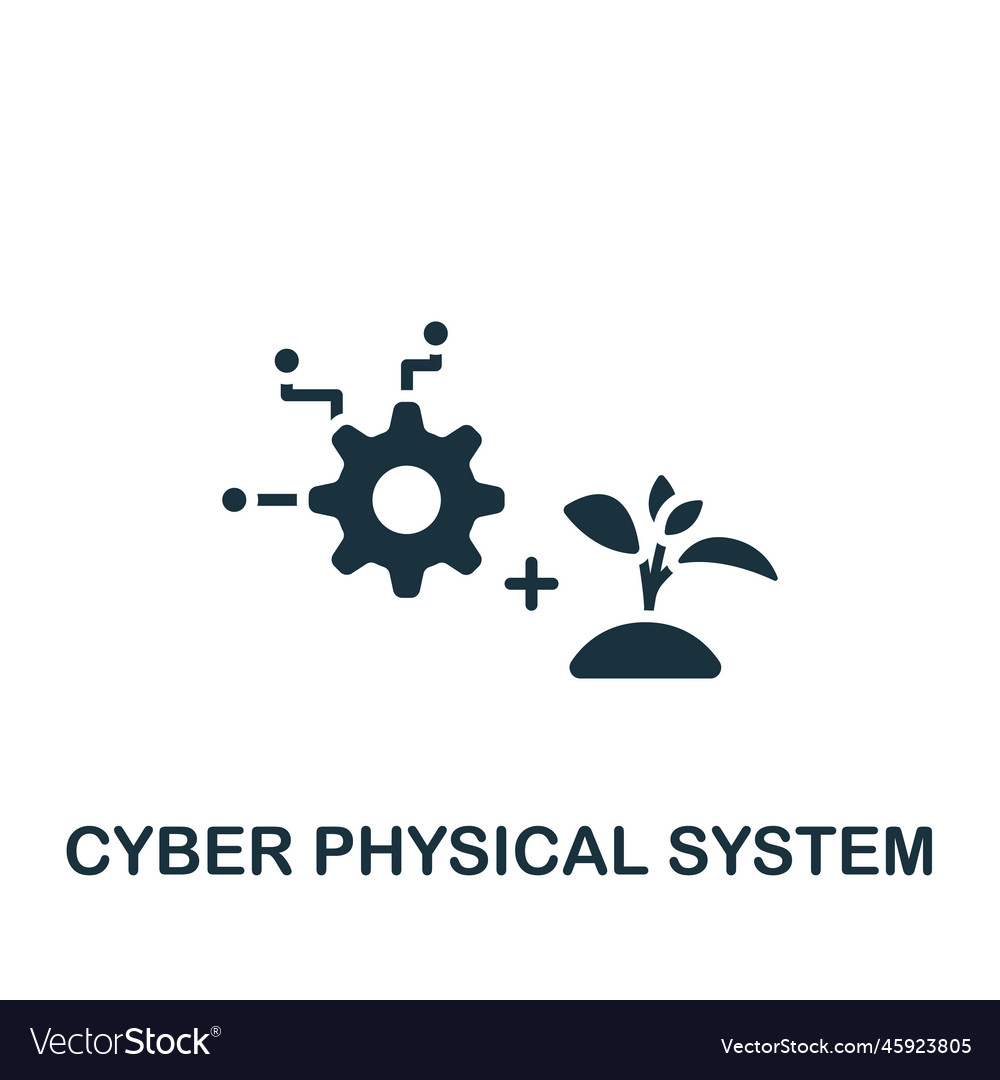Cyber physical system icon monochrome simple sign Vector Image Cyber physical system icon monochrome simple sign Vector Image