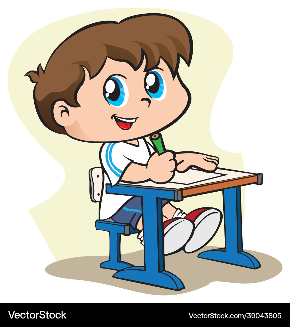 Depicting a child holding pencil Royalty Free Vector Image