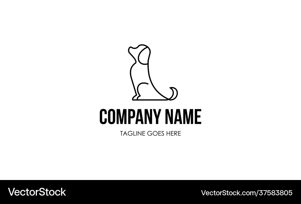 Dog line outline monoline logo Royalty Free Vector Image