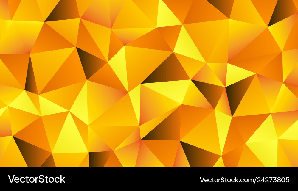 Golden yellow trendy low poly backdrop design Vector Image