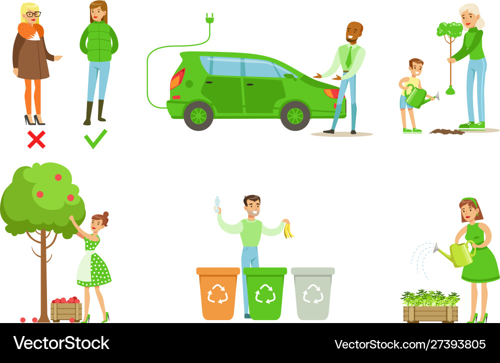 People taking part in environmental protection set