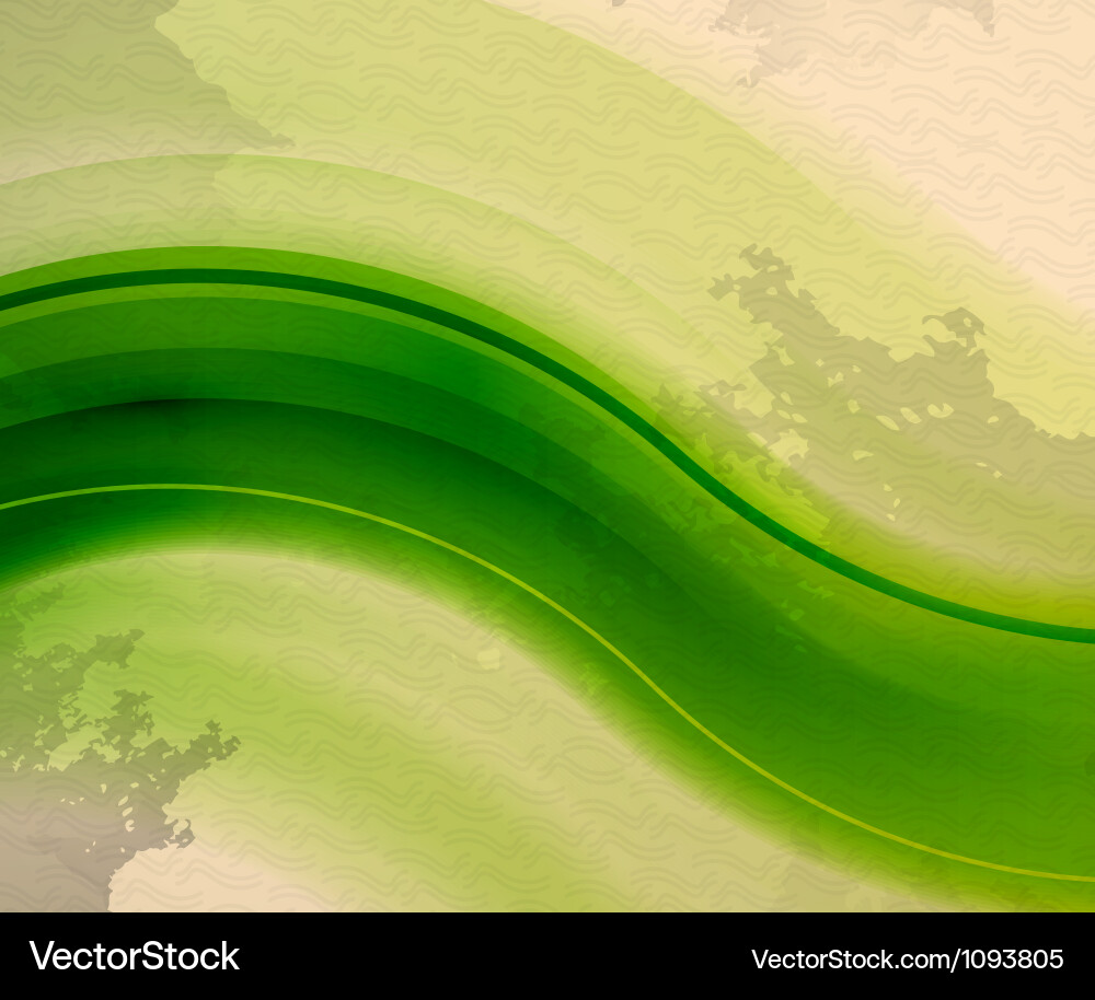 Retro vintage green wave abstract background Vector Image