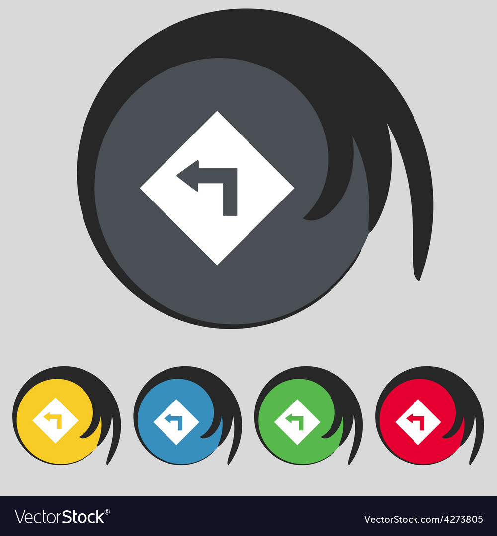 Road sign warning of dangerous left curve icon Vector Image