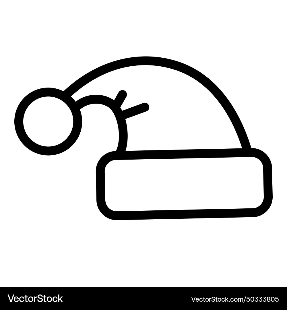 Santa cap flat icon isolated on white background Vector Image