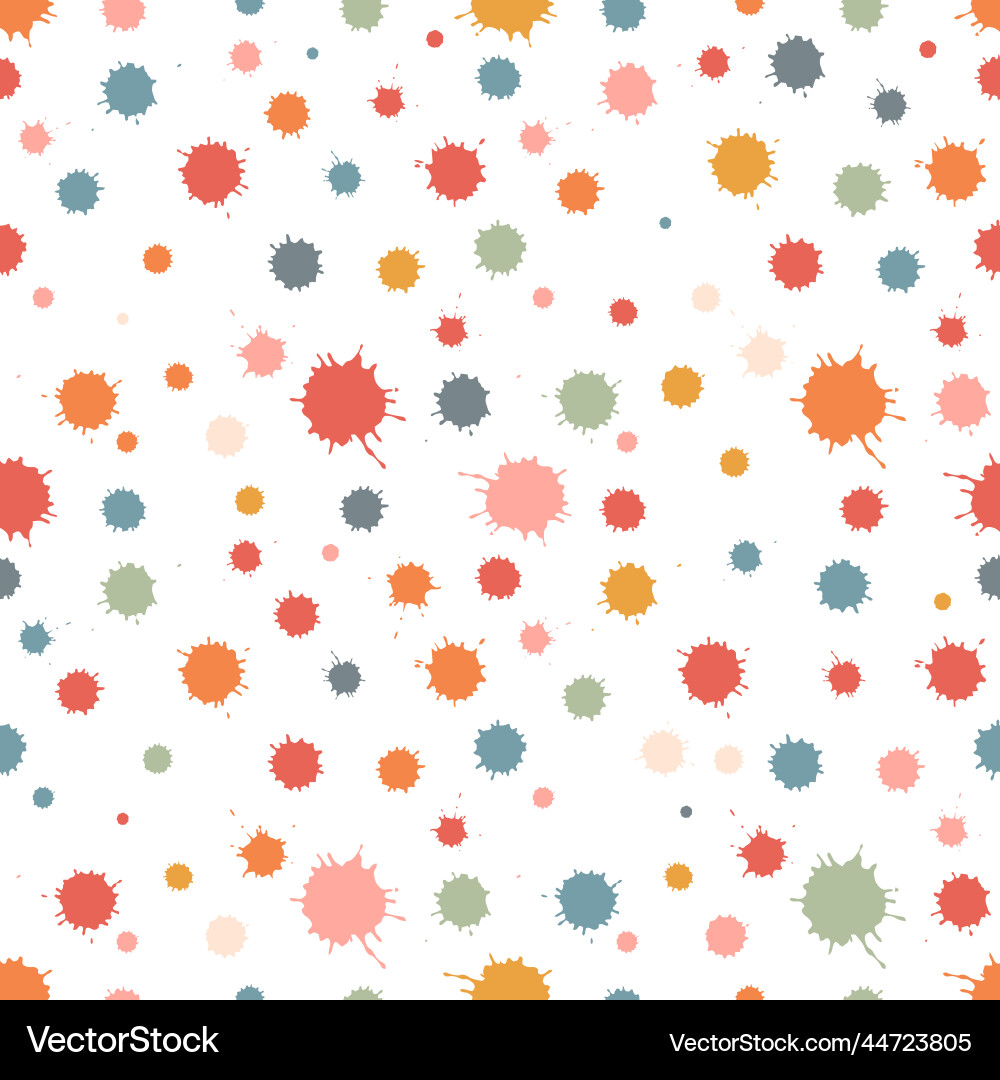 Seamless pattern of ink color blots Royalty Free Vector