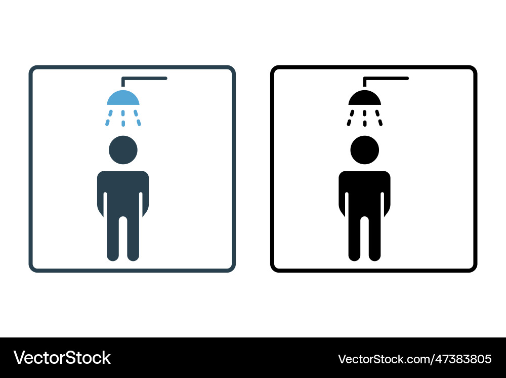Shower icon men showering icon related Royalty Free Vector