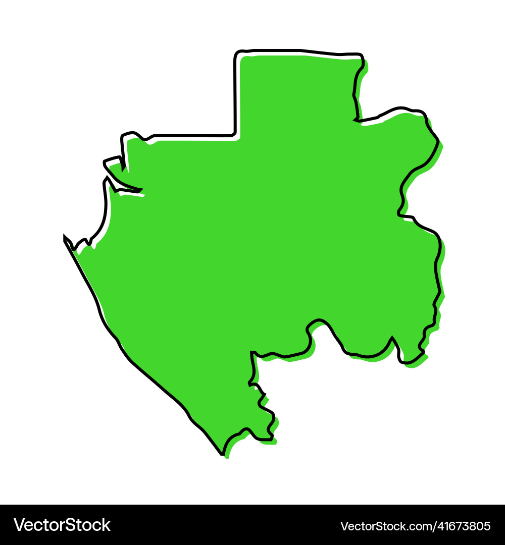 Simple outline map of gabon stylized line design Vector Image