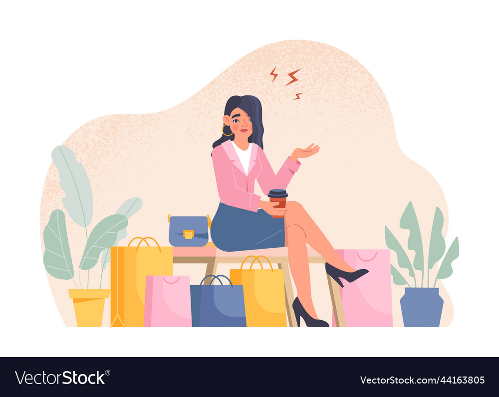 Woman with colorful bags Royalty Free Vector Image Woman with colorful bags Royalty Free Vector Image