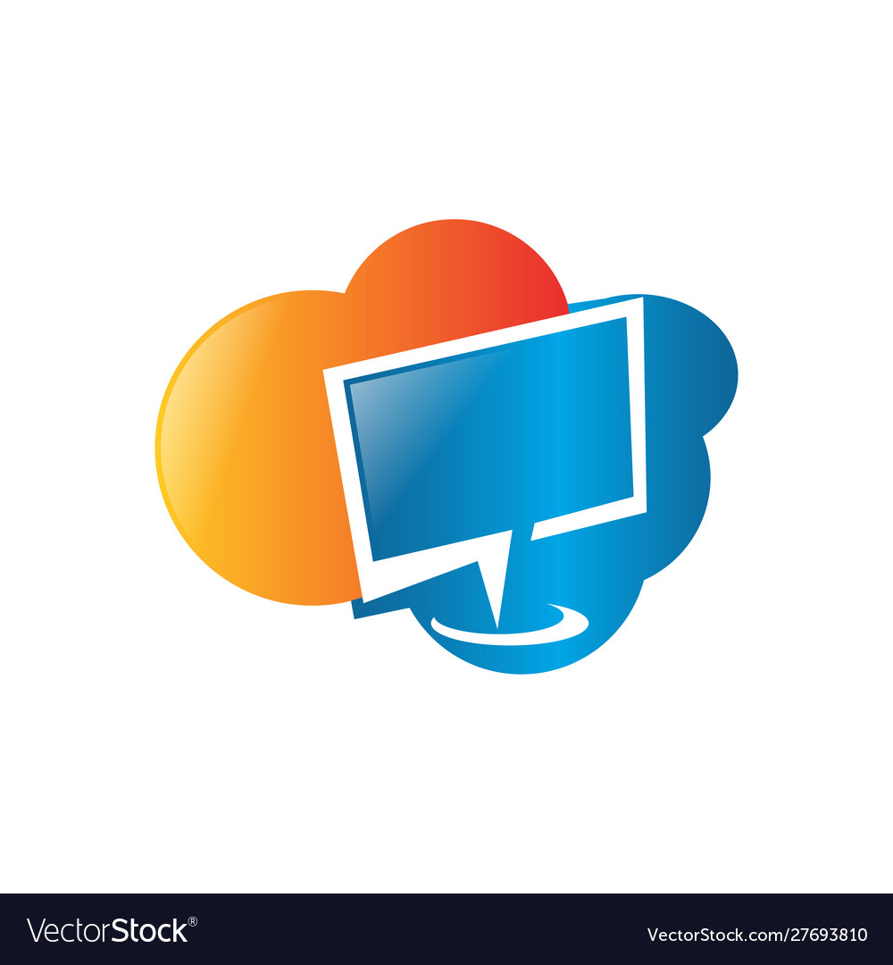 Cloud computing logo design storage Royalty Free Vector