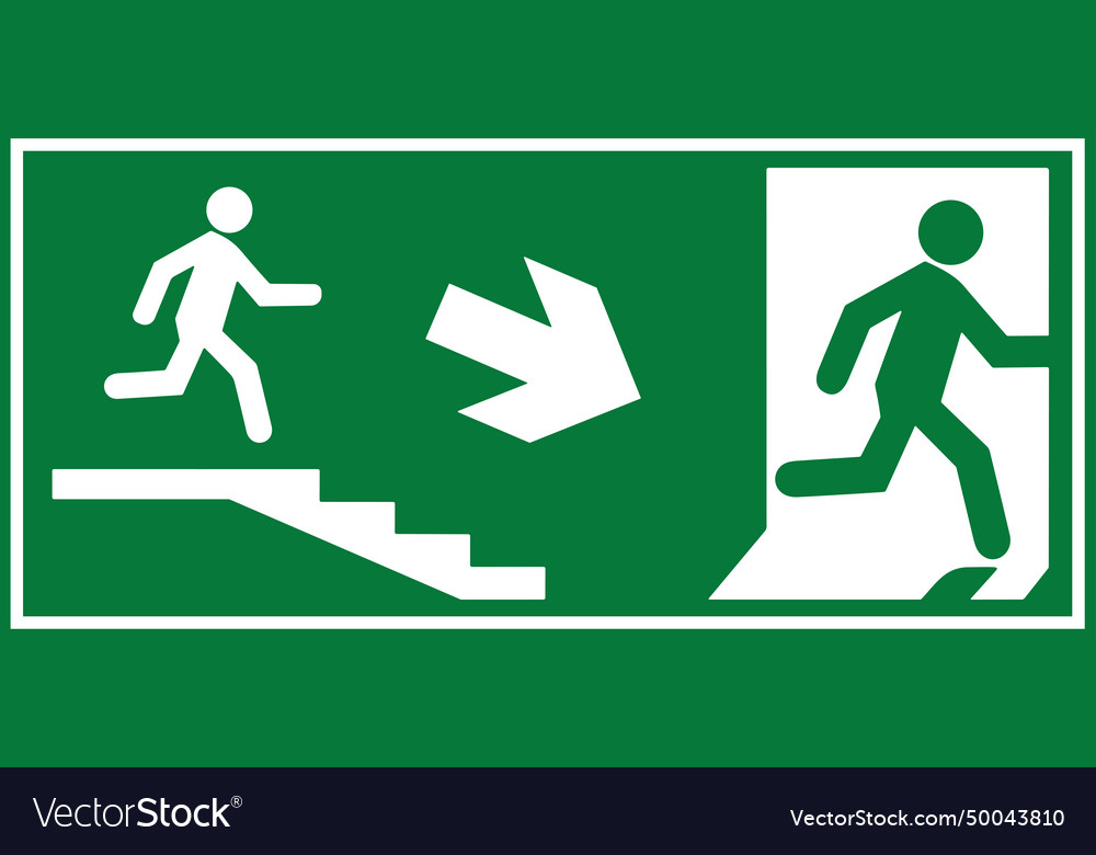 Emergency fire exit sign Royalty Free Vector Image