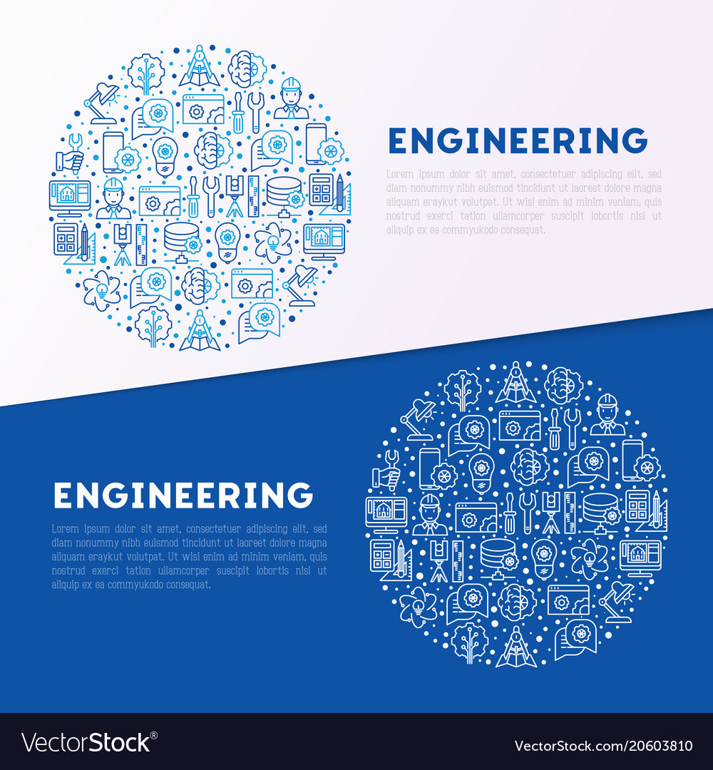 Engineering concept in circle Royalty Free Vector Image