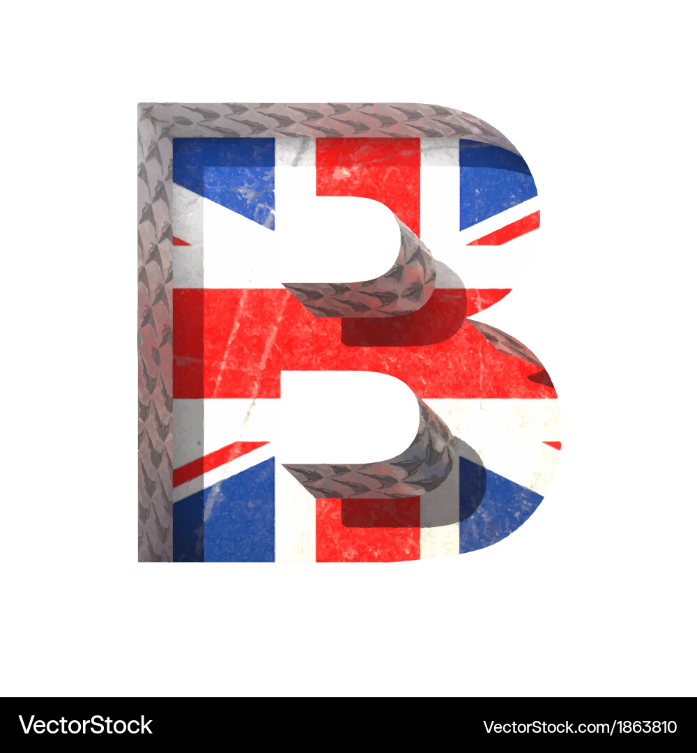 Great britain cutted figure b paste to any Vector Image