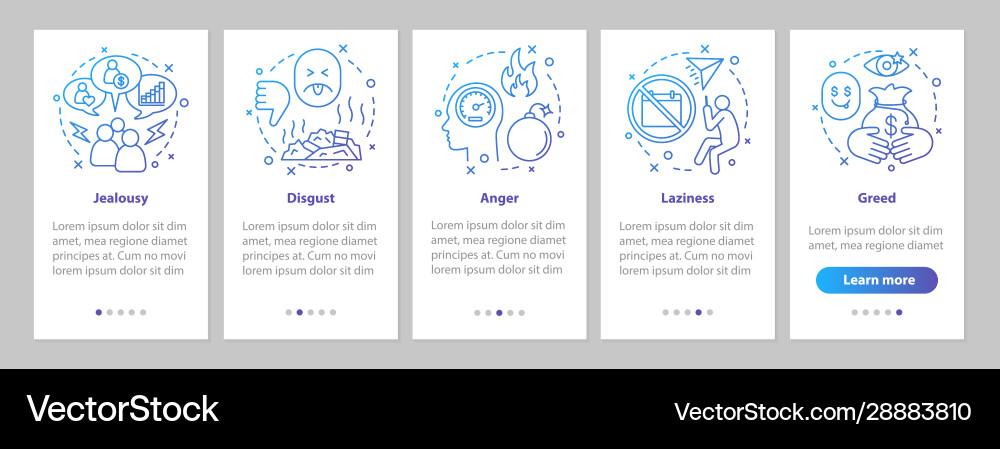 Human feelings onboarding mobile app page screen Vector Image
