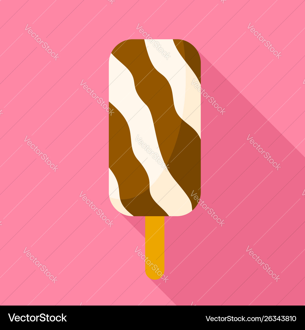 Milk creamy popsicle icon flat style Royalty Free Vector