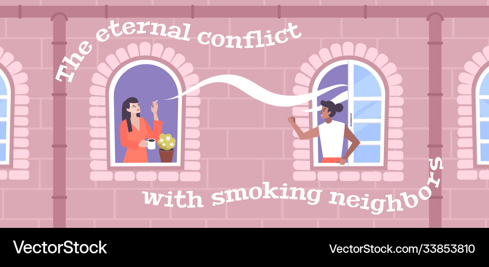 Neighbors conflict background Royalty Free Vector Image