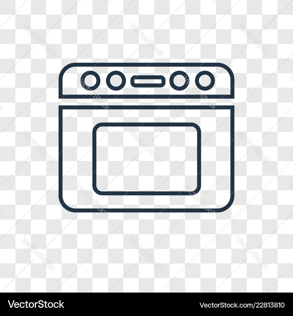 Oven concept linear icon isolated on transparent Vector Image