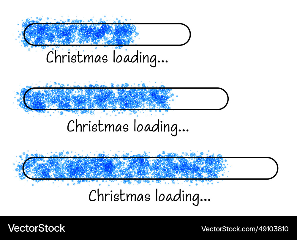 Set of christmas loading bars made small blue Vector Image