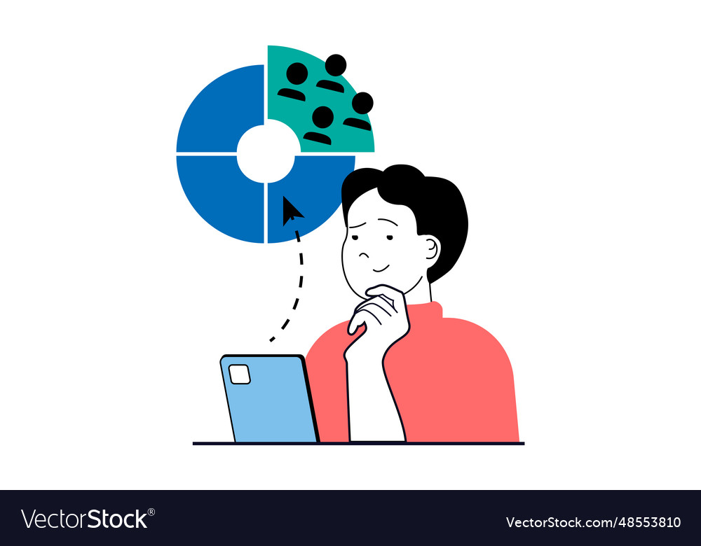 Target audience concept with people scene in flat Vector Image