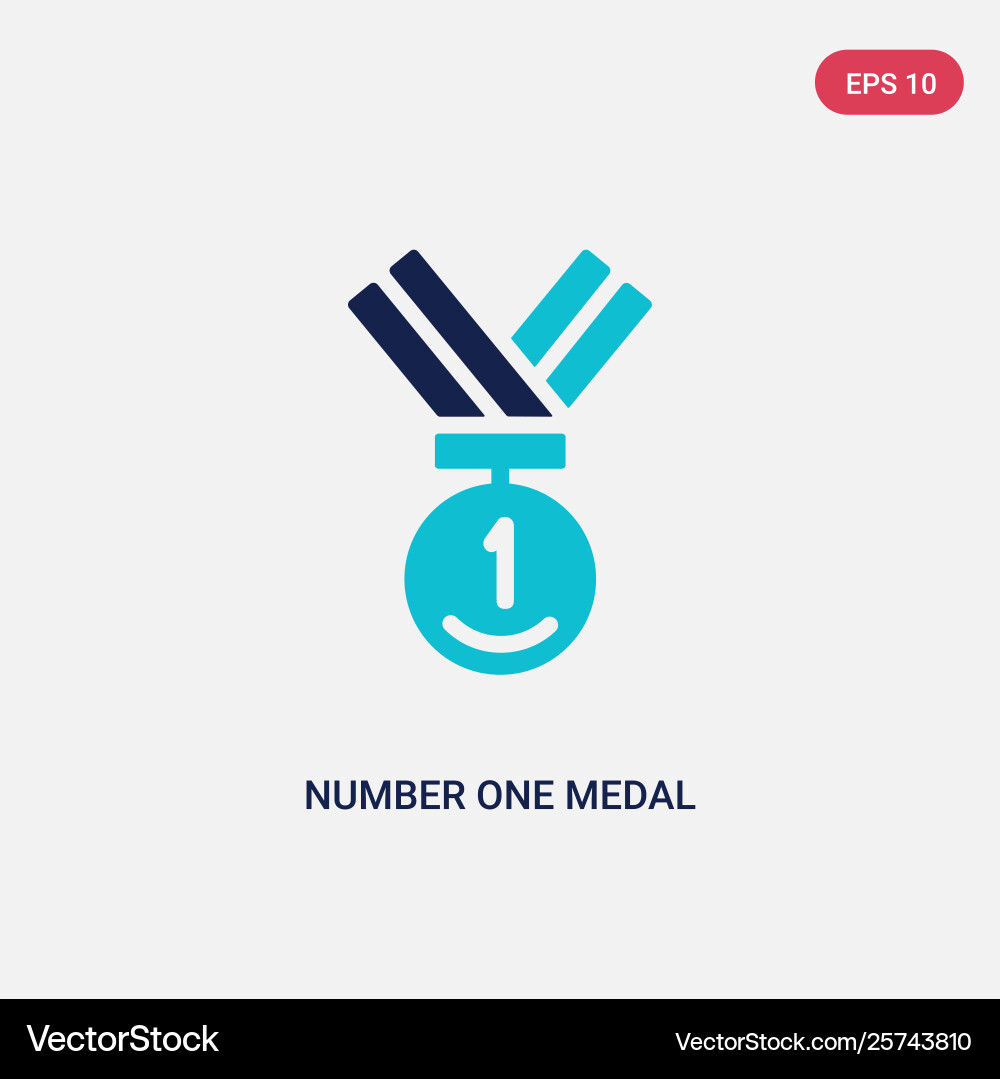 Two color number one medal icon from general Vector Image