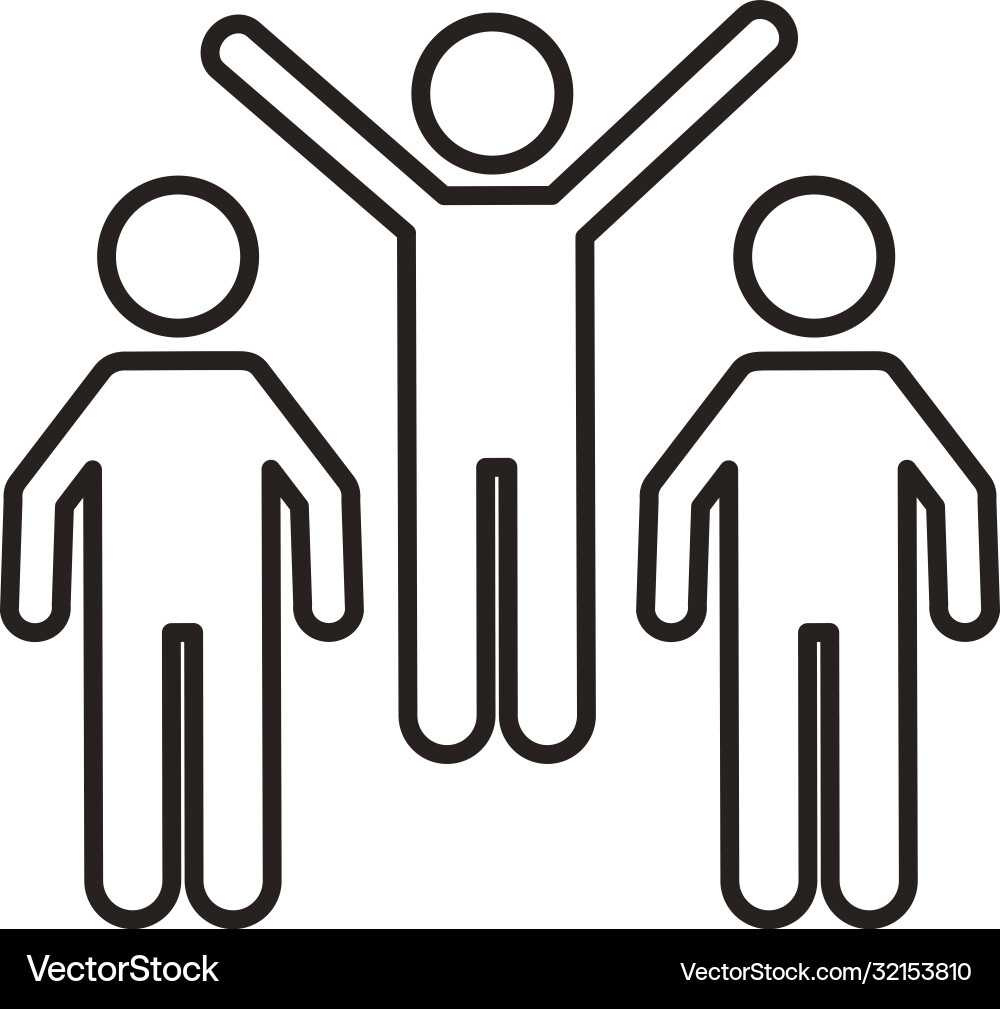 Winner champion avatars figures line style Vector Image
