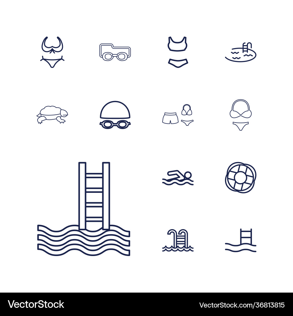 13 swim icons Royalty Free Vector Image - VectorStock