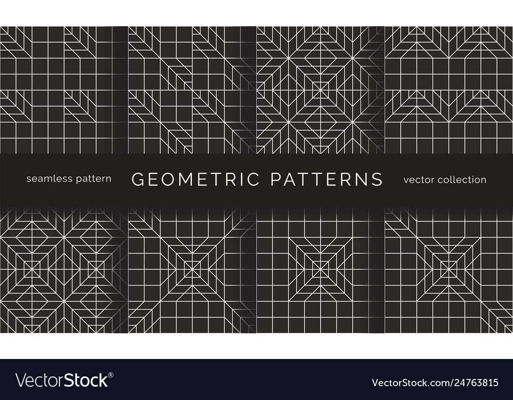 Abstract geometric seamless patterns Royalty Free Vector