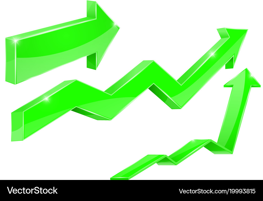 Arrows green financial indication Royalty Free Vector Image