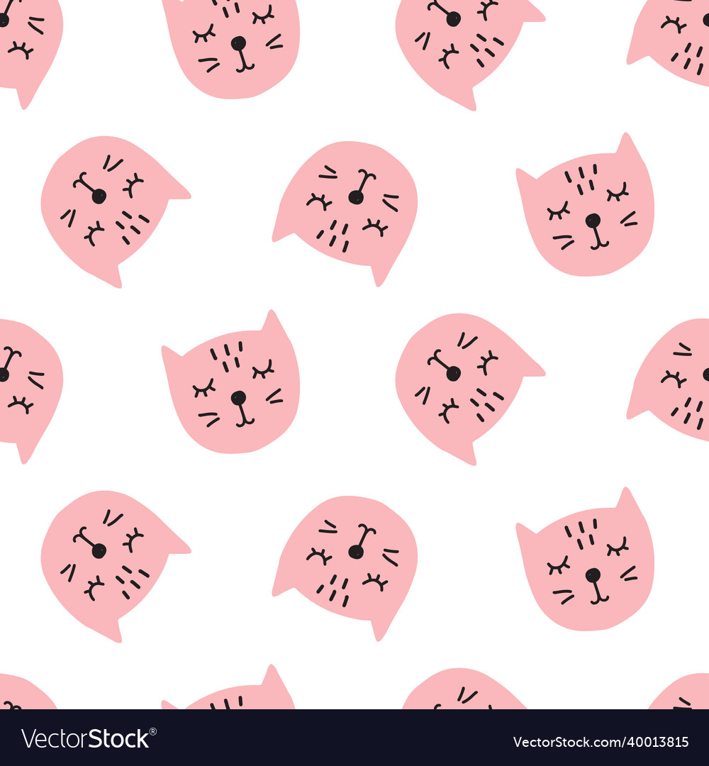 Cat seamless pattern Royalty Free Vector Image