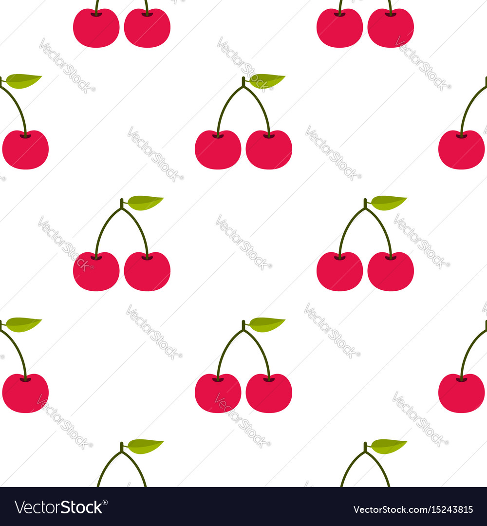 Cherry pattern seamless Royalty Free Vector Image