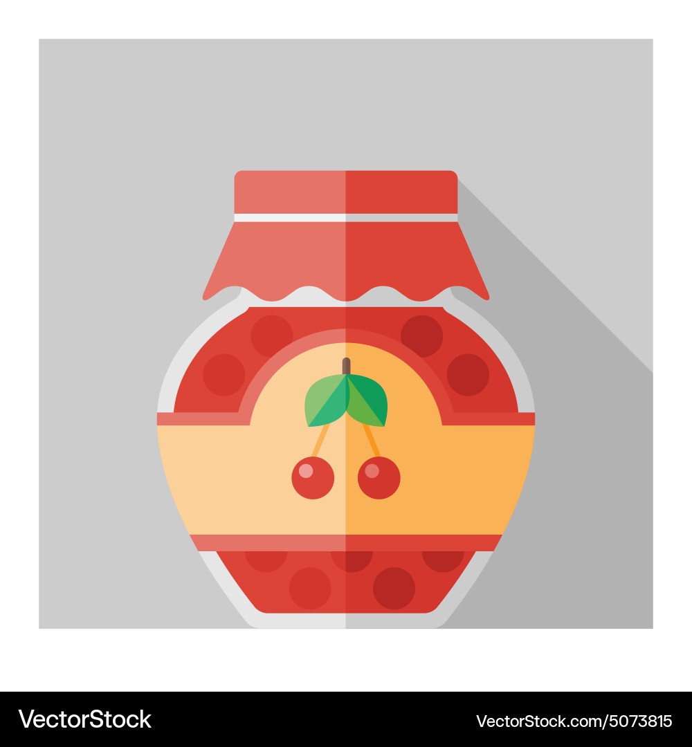 Color flat homemade jam bottle template Royalty Free Vector