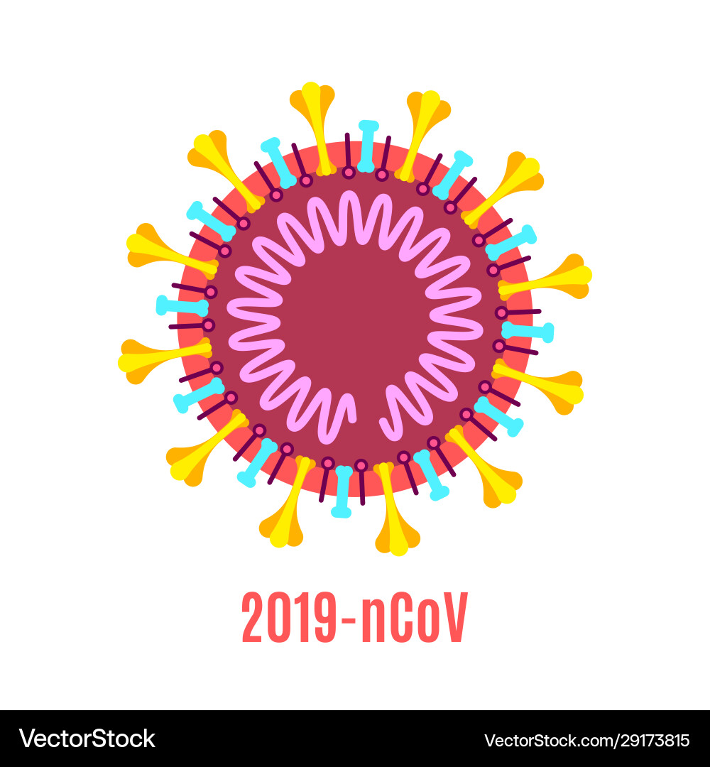 Coronavirus virion structure diagram stock Vector Image