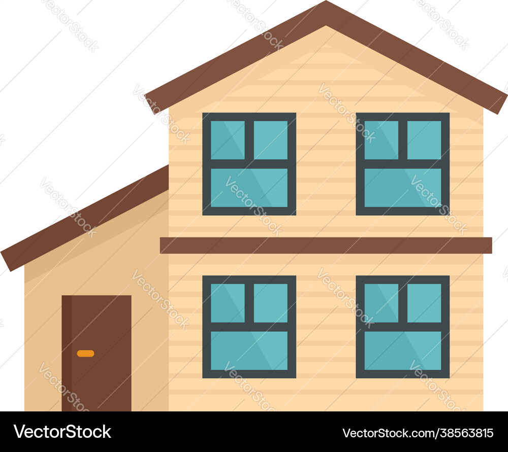 Cottage house icon flat isolated Royalty Free Vector Image