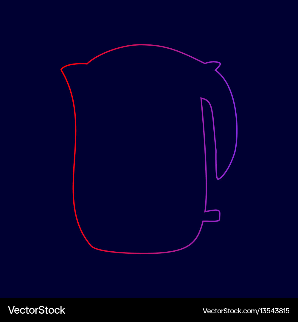 Electric kettle sign line icon Royalty Free Vector Image