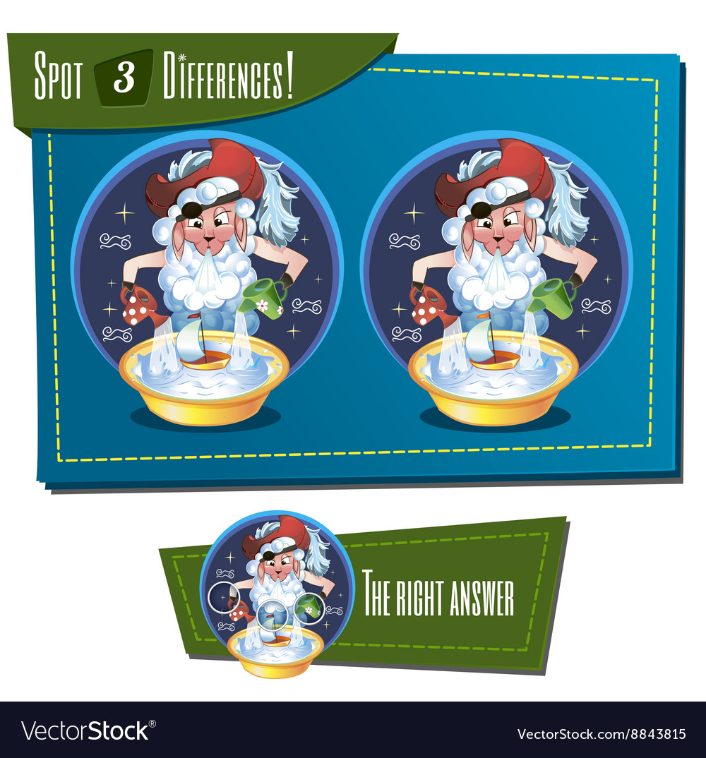 Find 3 differences Royalty Free Vector Image - VectorStock