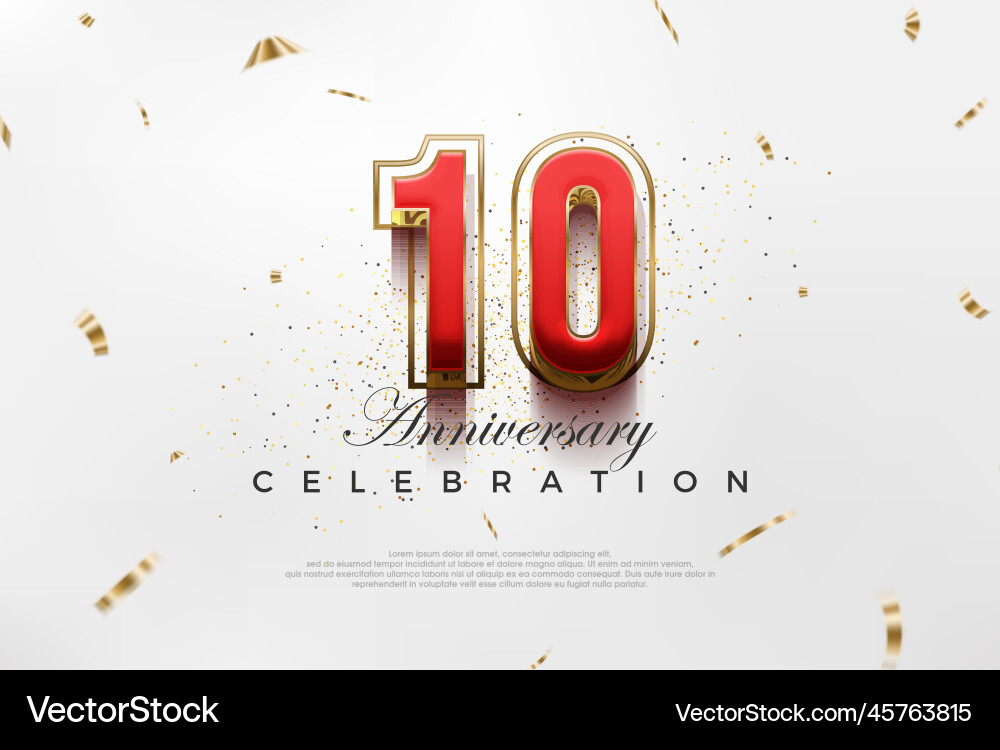 Modern 10th anniversary design with luxury Vector Image