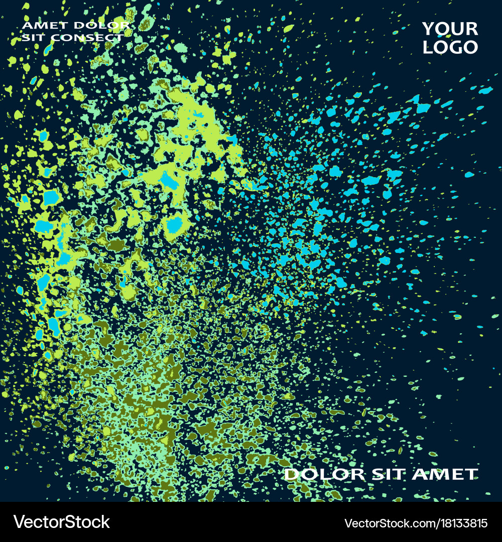 Neon explosion paint splatter artistic cover Vector Image
