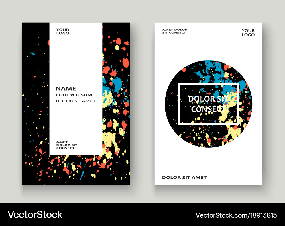 Neon explosion paint splatter artistic cover Vector Image